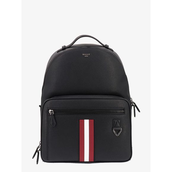 Bally | Bags | Bally Man Leather Backpack With Iconic Frontal Band ...